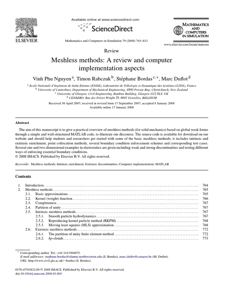 Meshless Methods A Review And Computer I Pdf Finite Element Method Partial Differential