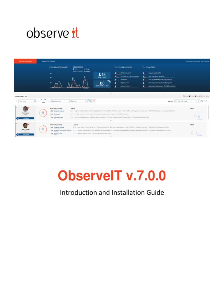 Observeit V.7.0.0: Introduction and Installation Guide | Download Free PDF | Microsoft Windows ...