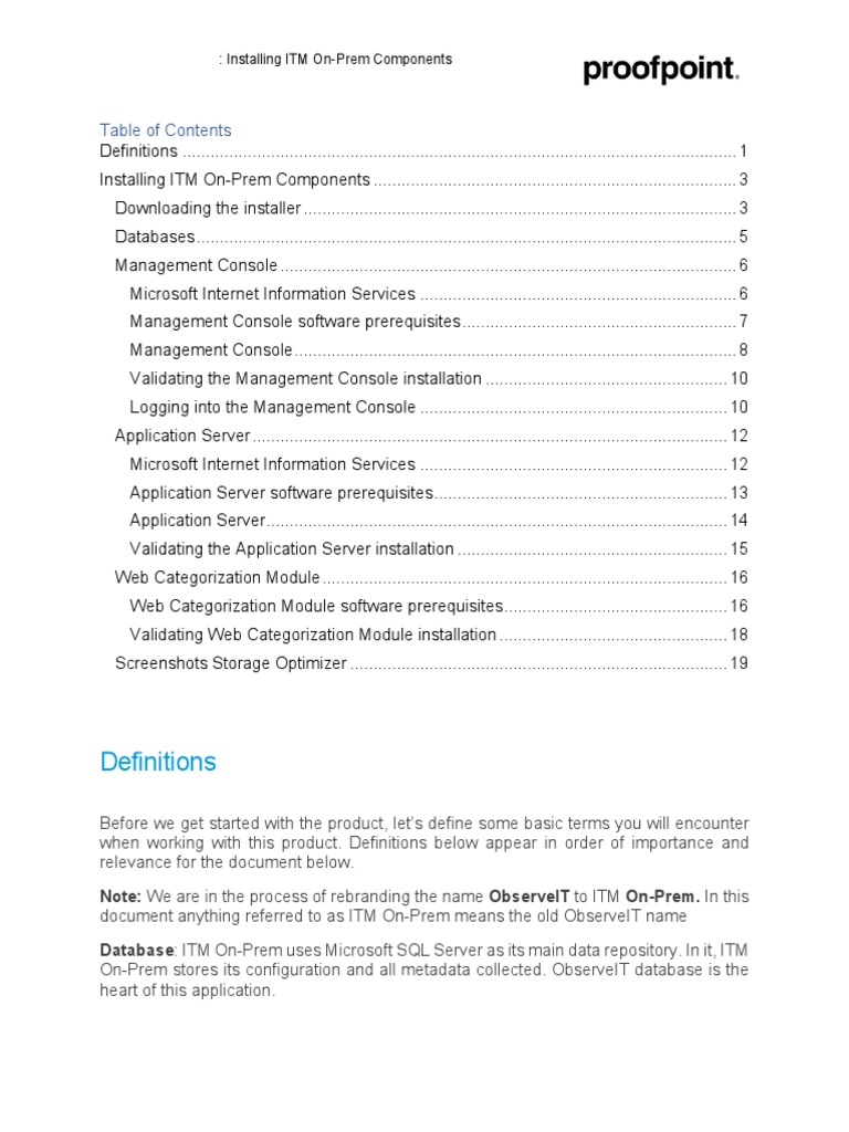 Installing ITM On-Prem Components | PDF | World Wide Web | Internet & Web