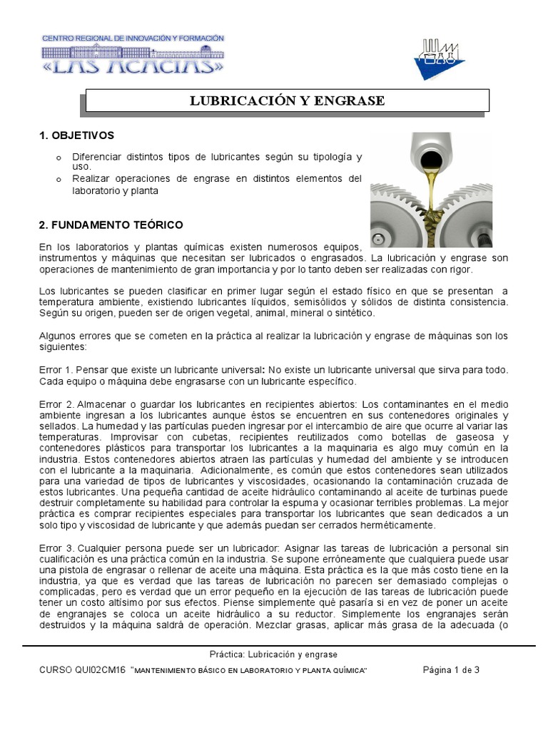 Lubricación y Engrase | PDF | Lubricante | Rodamiento (Mecánico)