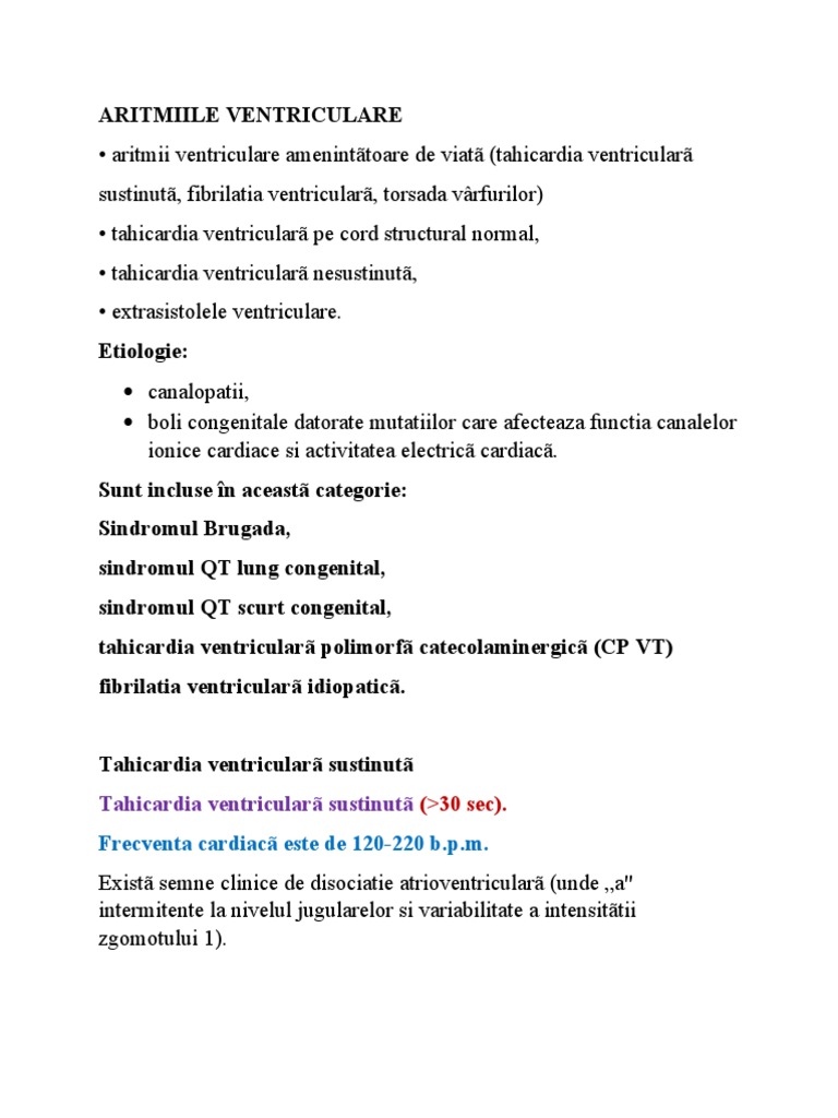 Aritmiile Ventriculare | PDF