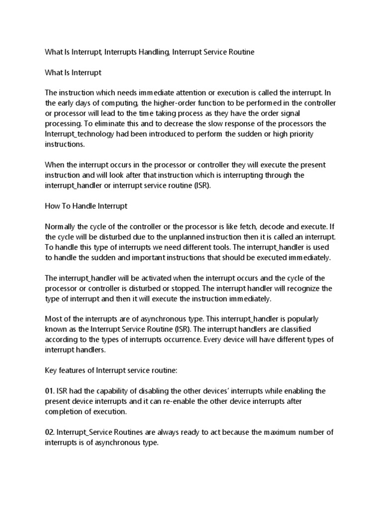 Interrupt Handler | PDF