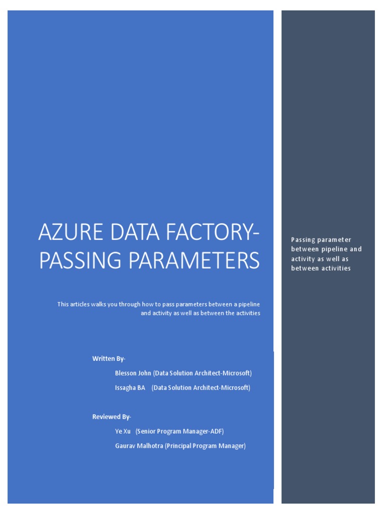 Azure Data Factory Whitepaper PassingParameters | Download Free PDF | Parameter (Computer ...