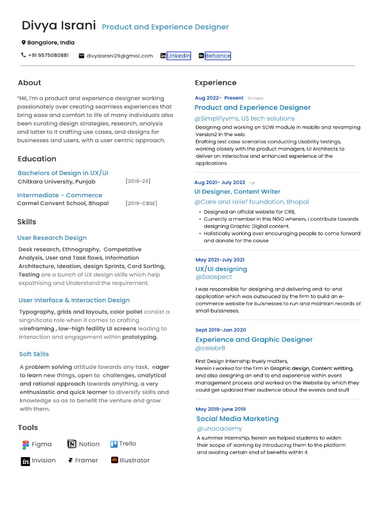 Divya's Resume-Compressed | PDF | Design | Communication