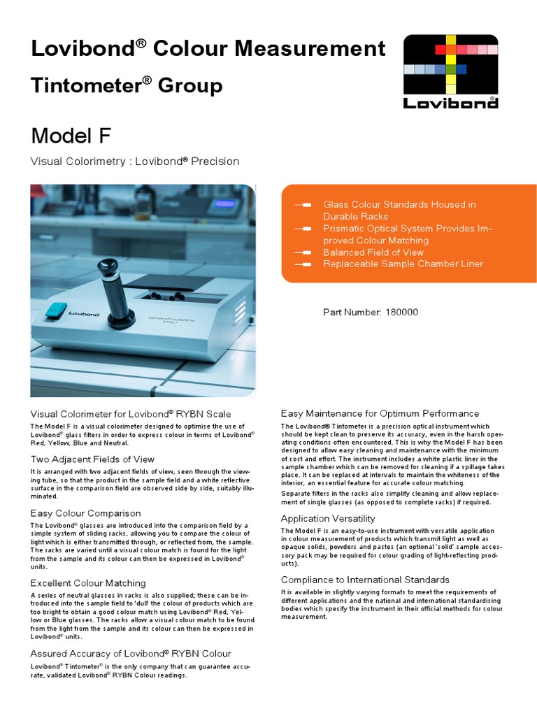 Datasheet 180000 - Model F en | PDF | Optical Filter | Glasses
