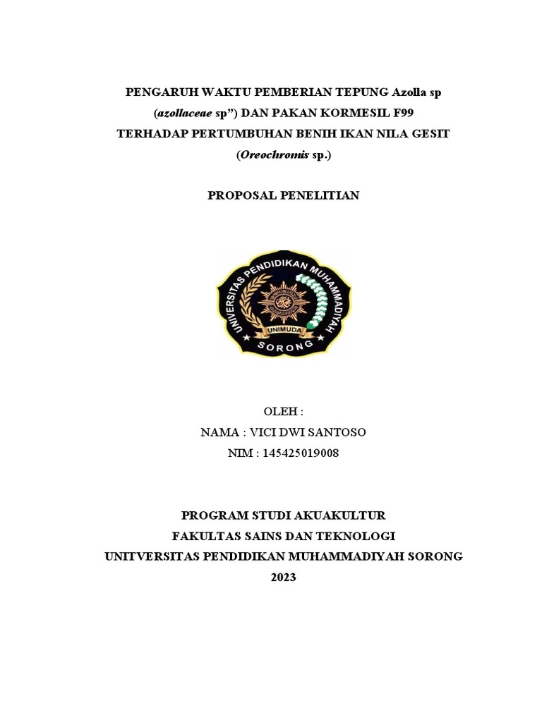 DOC. Vici Dwi Santoso Proposa penELITIAN (Repaired) | PDF | Teknologi & Rekayasa