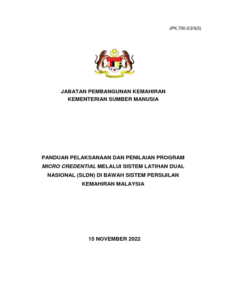 Panduan Pelaksanaan Dan Penilaian Program Micro Credential Melalui SLDN ...