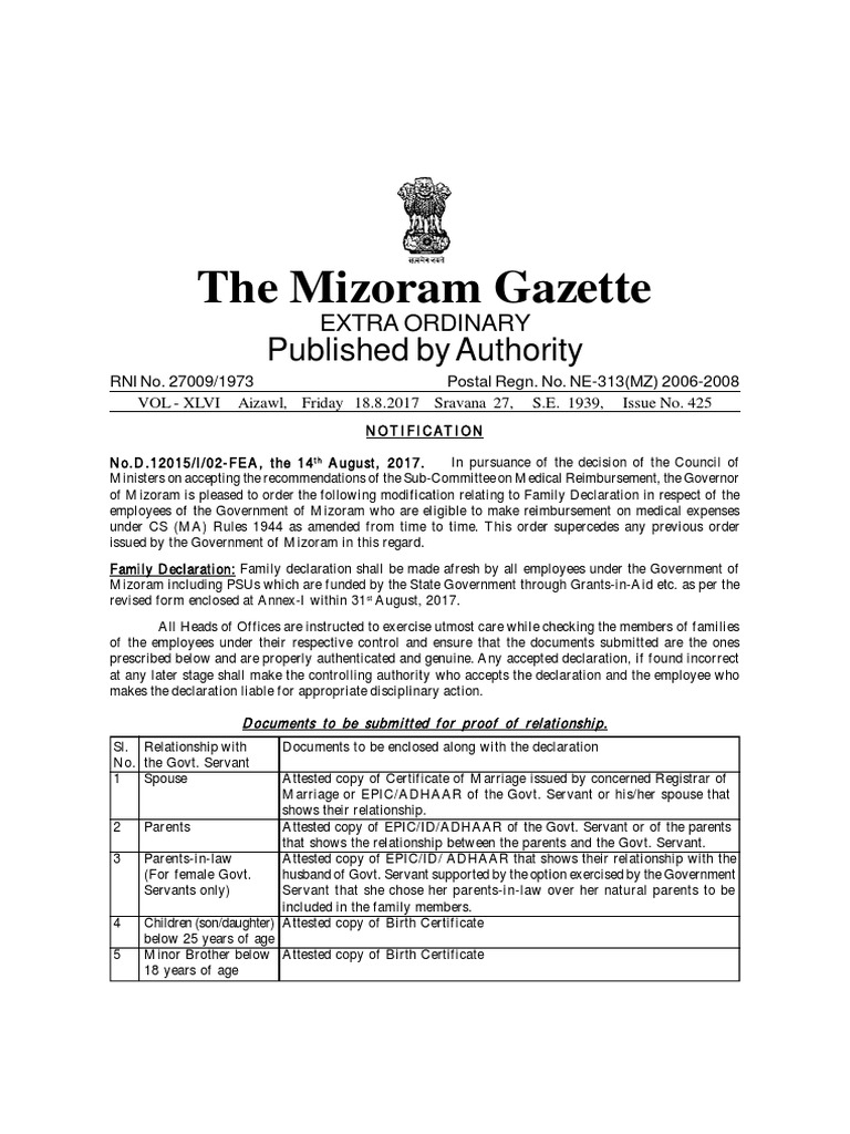 Family Declaration | PDF | Identity Document | Birth Certificate