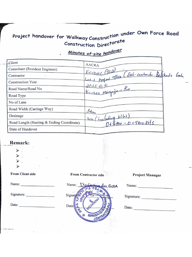 Tiles Site Handover | PDF