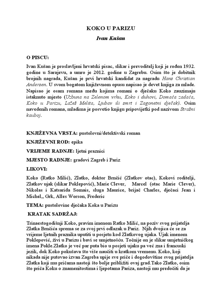 KOKO U PARIZU Ivan Kušan | PDF