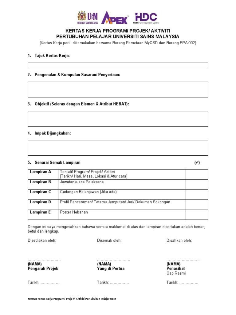 Template Terkini Kertas Kerja | PDF