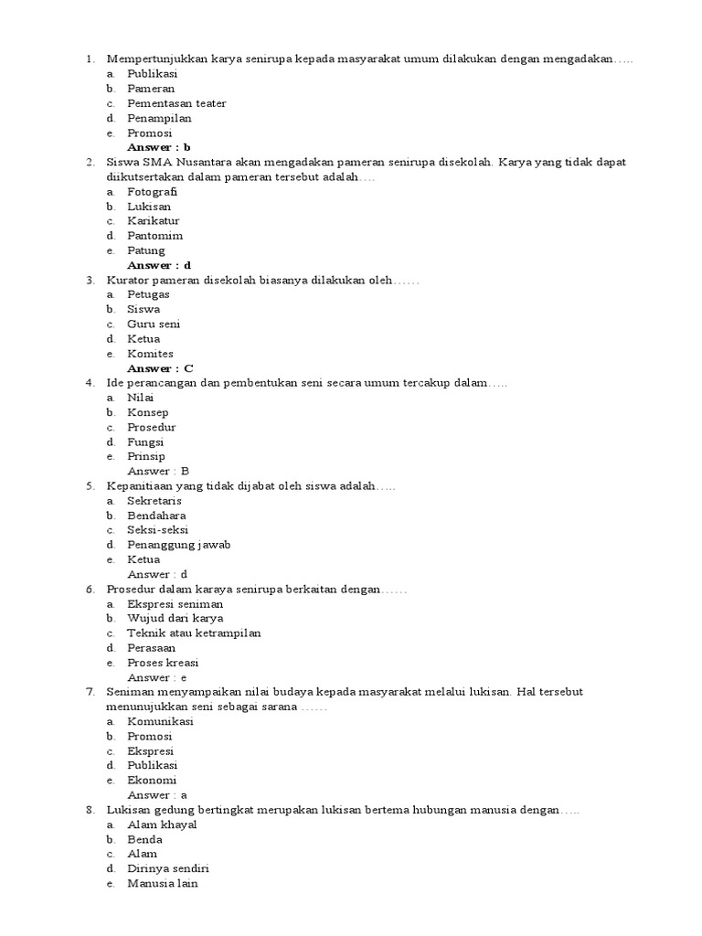 SOAL PAT SBK XI 2023 | PDF