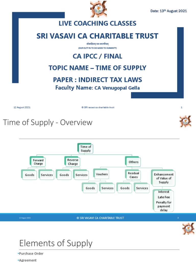 VCAT Chapter 6 Time of Supply | PDF | Invoice | Payments
