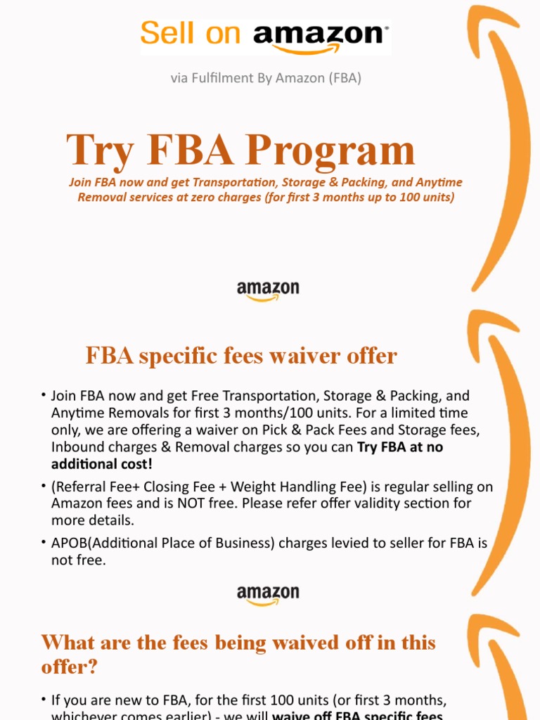 Free FBA Trial for New Amazon Sellers | PDF | Service Industries ...