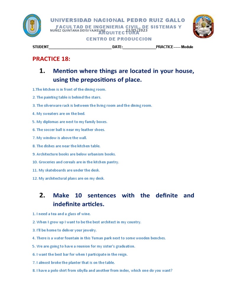 Practica 18-Nuñez Quintana Deysi Yakeline | Download Free PDF | Kitchen | Domestic Life