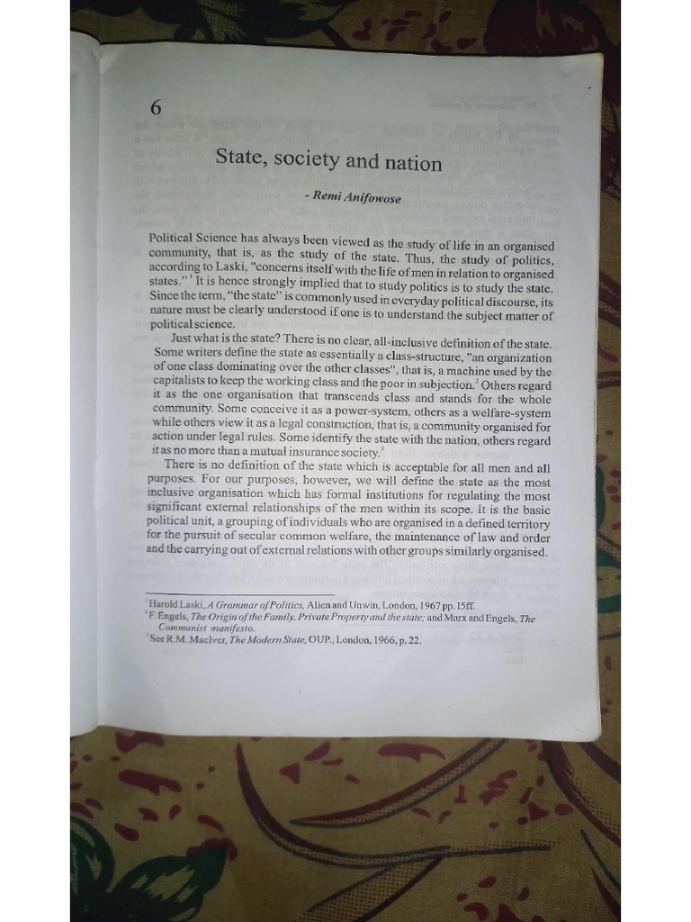 State, Society and Nation | PDF