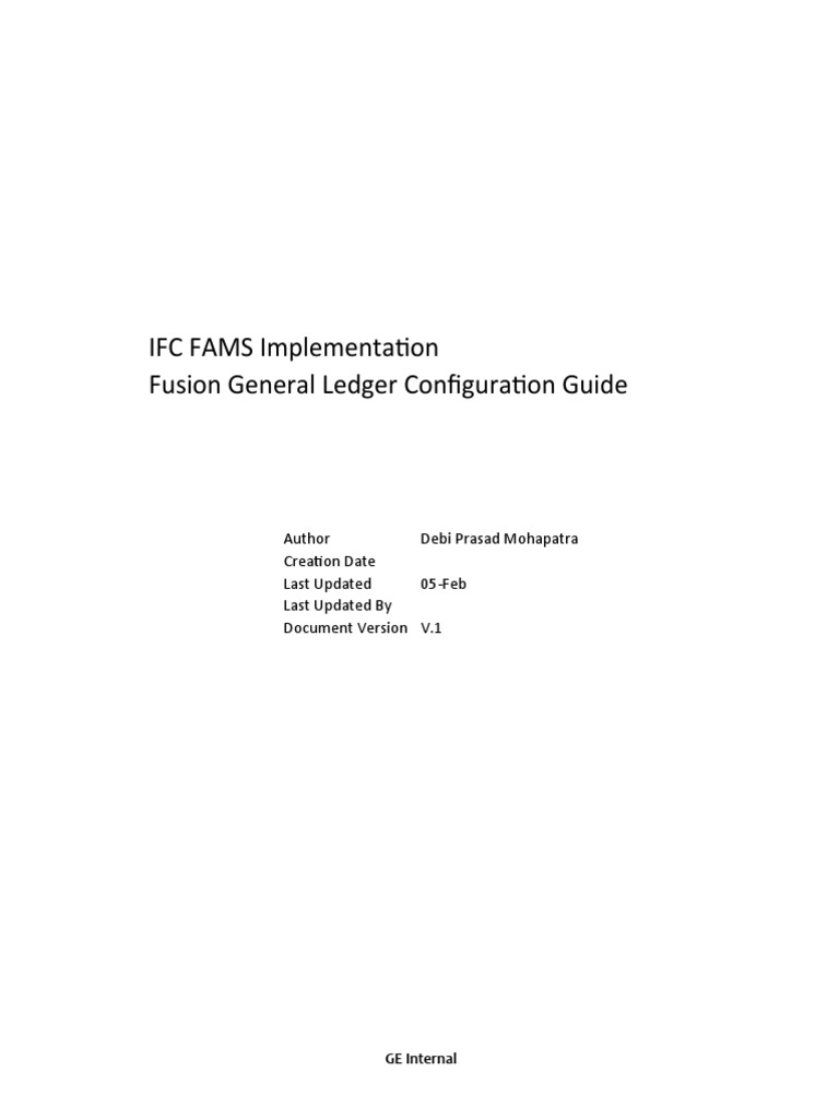 IFC GL STD FUSION CONFIG GUIDE v1.3 | PDF