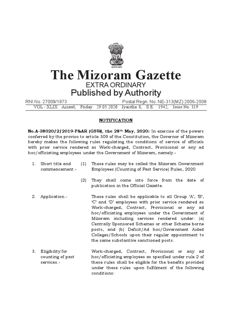 Counting of Past Service | PDF | Pension | Legal Documents