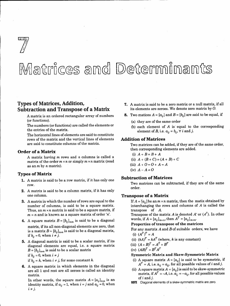 MAT&DET | PDF | Matrix (Mathematics) | Determinant