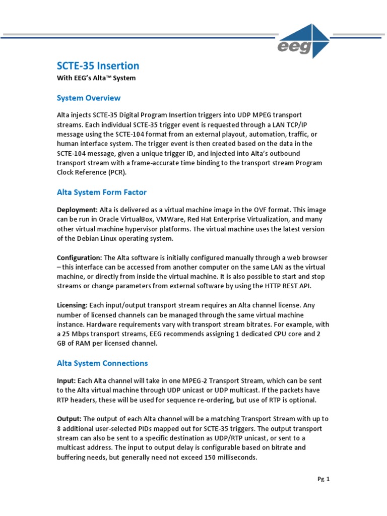 Aws Scte 35 | PDF | Streaming Media | Transmission Control Protocol