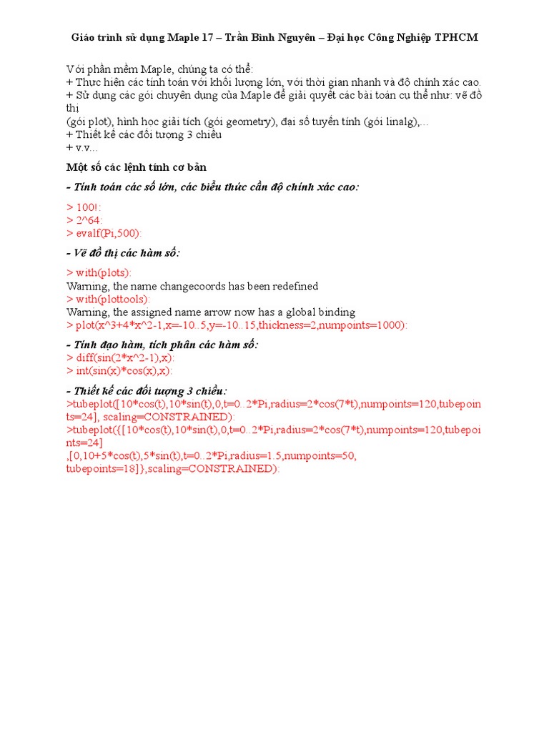 Giáo Trình Maple | PDF