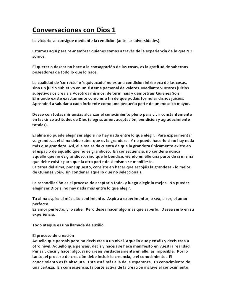 Conversaciones Con Dios | PDF | Amor | Experiencia