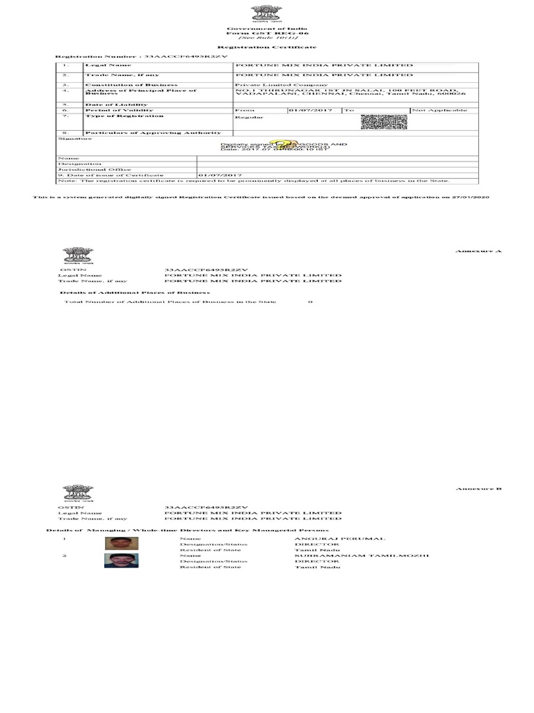 GST Certificate | PDF