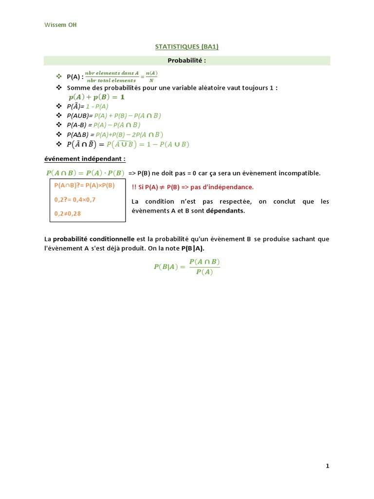 Statistique Formule | PDF