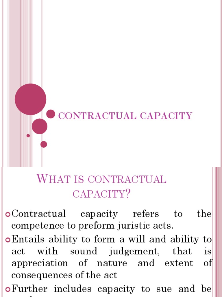 Contractual Capacity Law 1 | PDF | Misrepresentation | Restitution