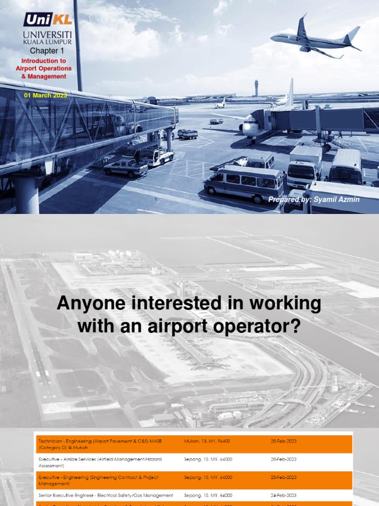 Week 2 - Chapter 1 Introduction To Airport Operations & Management ...