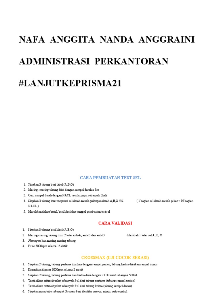 Cara Pembuatan Test Sel | PDF