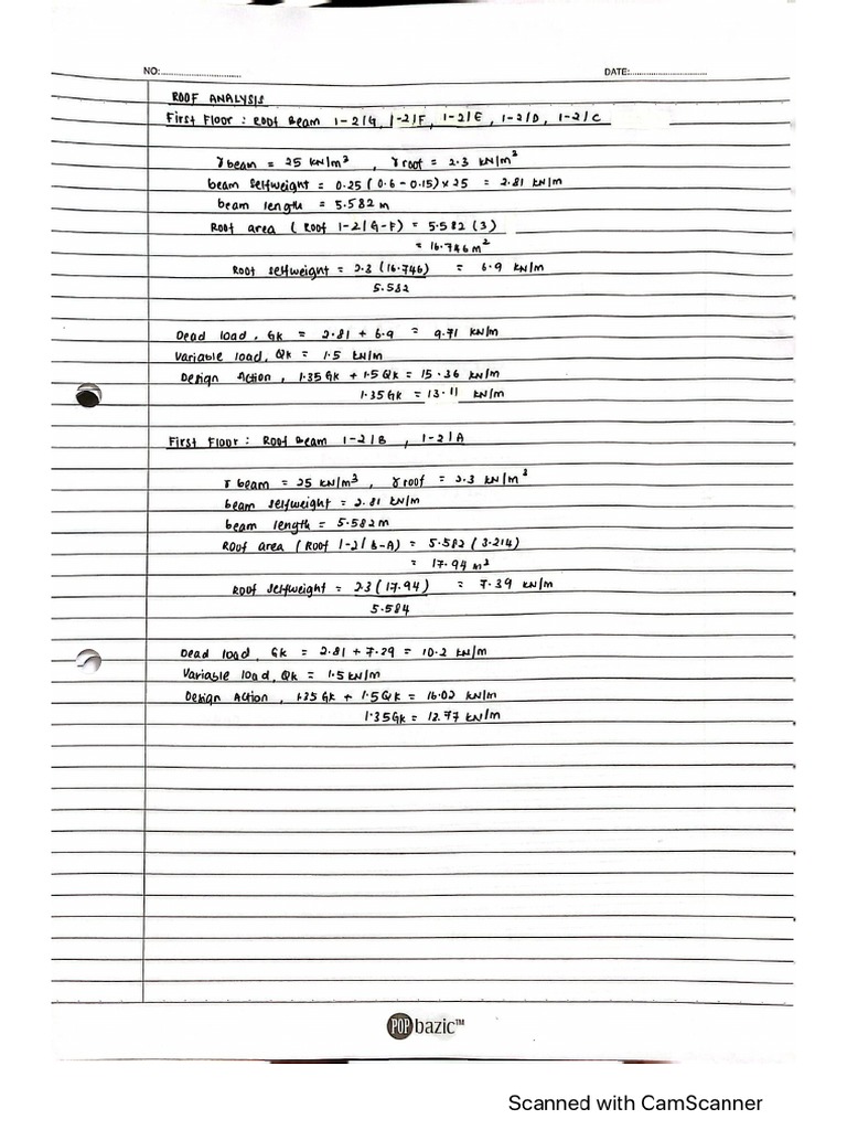Roof Beam Design Load | PDF