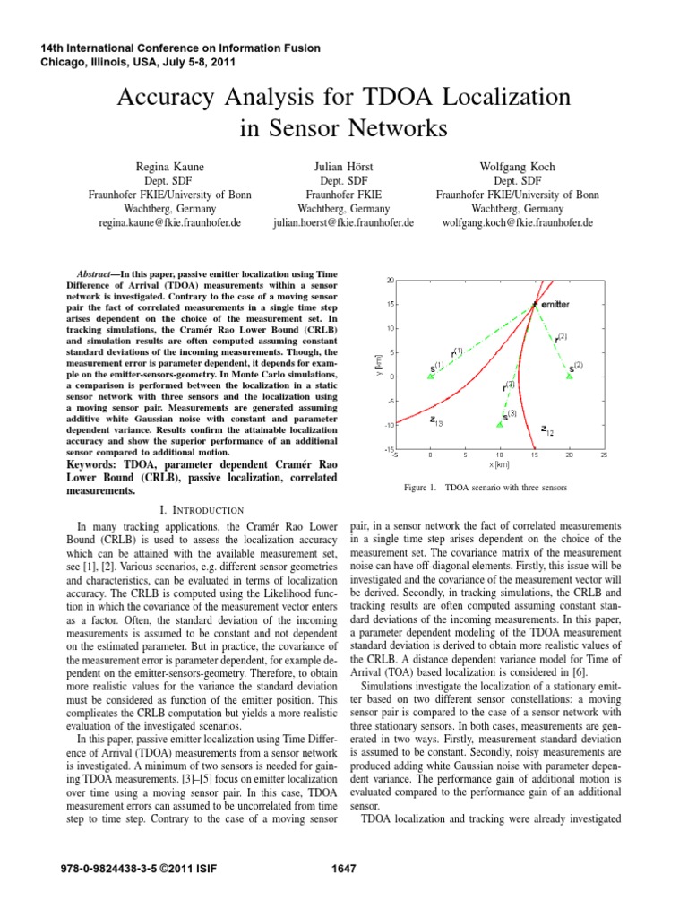 Accuracy Analysis For Tdoa Localization Pdf Variance Signal To