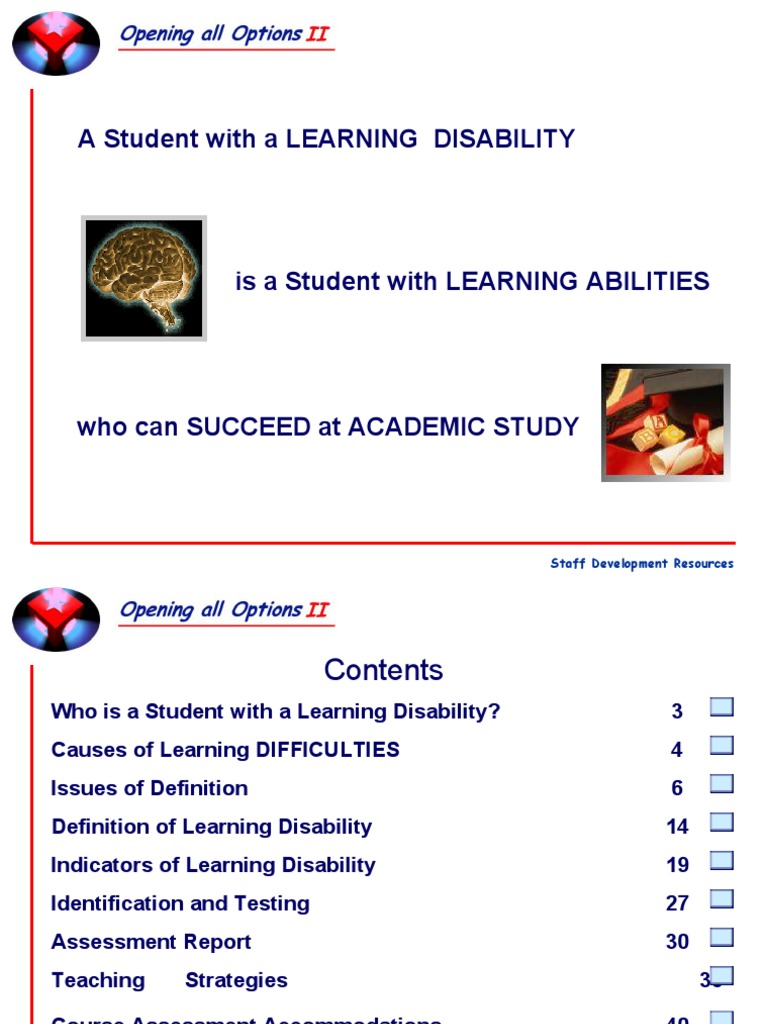 OAO II Staff Development | PDF | Learning Disability | Disability