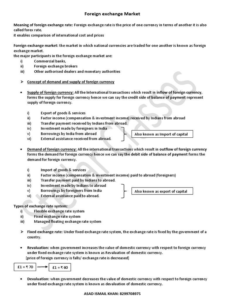 Foreign Exchange Market | PDF | Exchange Rate | Currency Appreciation ...