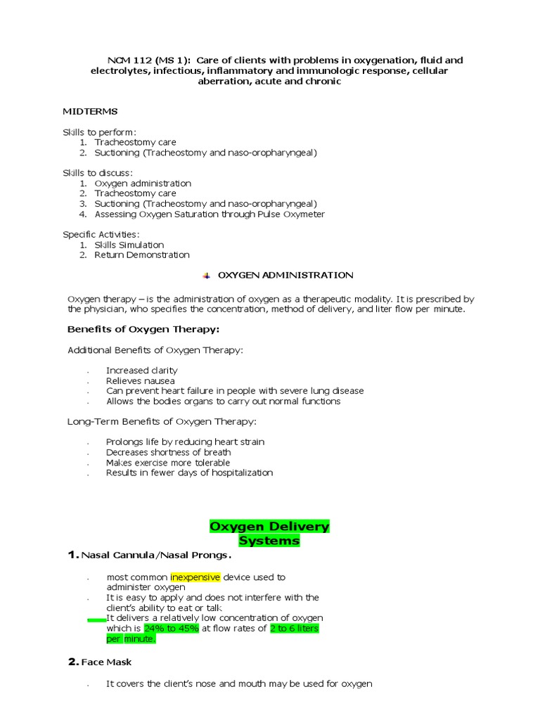 NCM 112 Midterm Lab 2022 | PDF