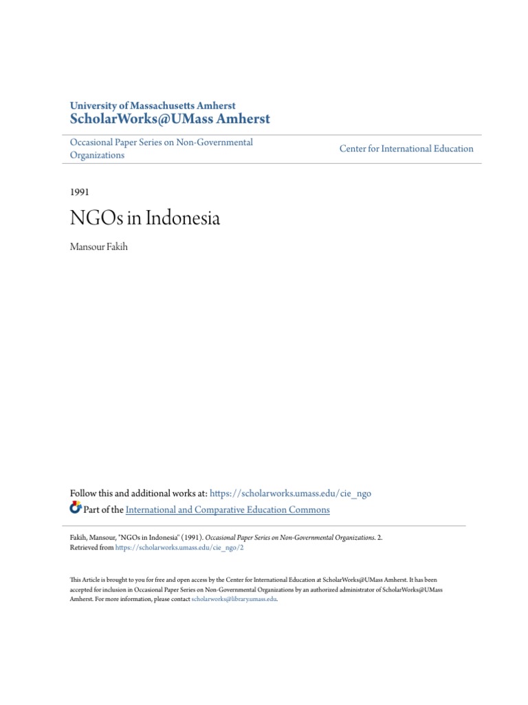 Materi 2. Sejarah Dan Tipologi NGOs in Indonesia | PDF | Non Governmental Organization ...