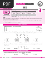 IMO 2025 Class 1 Sample Paper | PDF | Reason | Mathematics