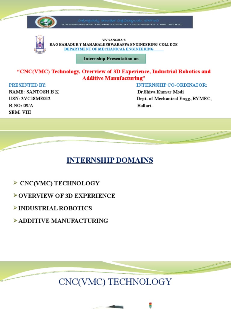 CNC (VMC), Additive Manufacturing and Robotics | PDF | Numerical ...