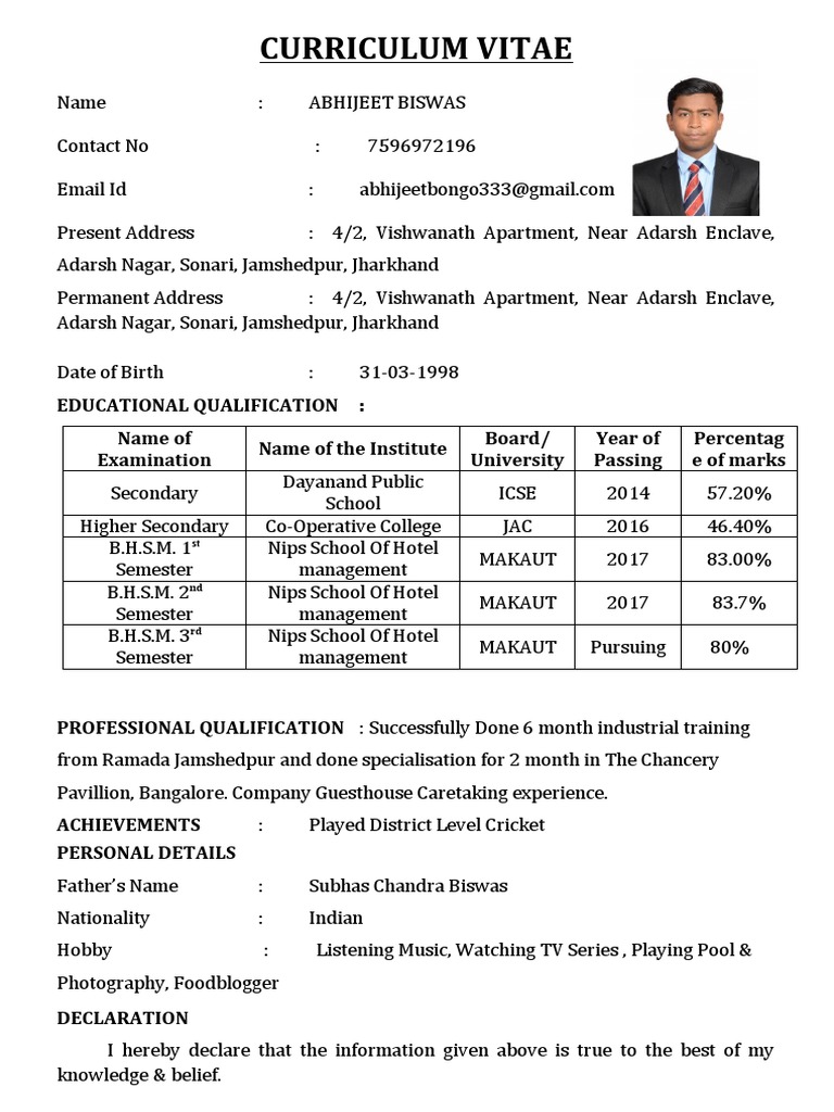 Abhijeet Biswas Cv1 Pdf 