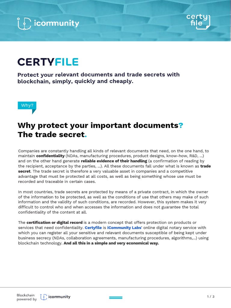 Protect Trade Secrets with Blockchain | PDF | Trade Secret | Non ...