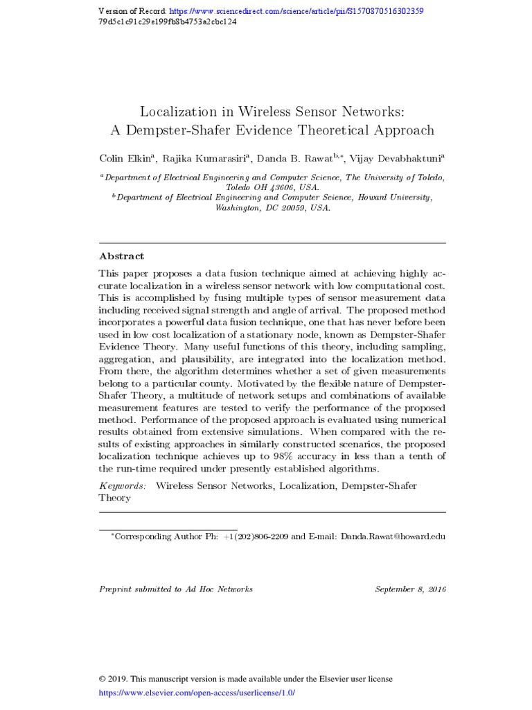 Localization in Wireless Sensor Networks | PDF | Wireless Sensor ...
