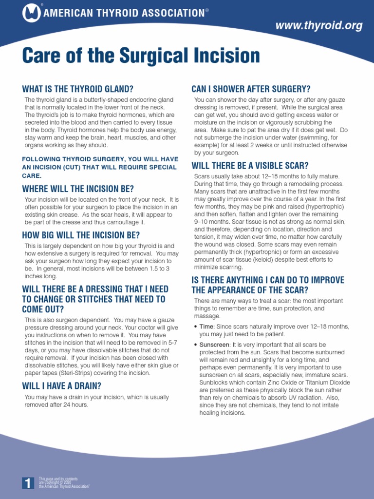 Care of Surgical Incision | PDF | Scar | Surgery