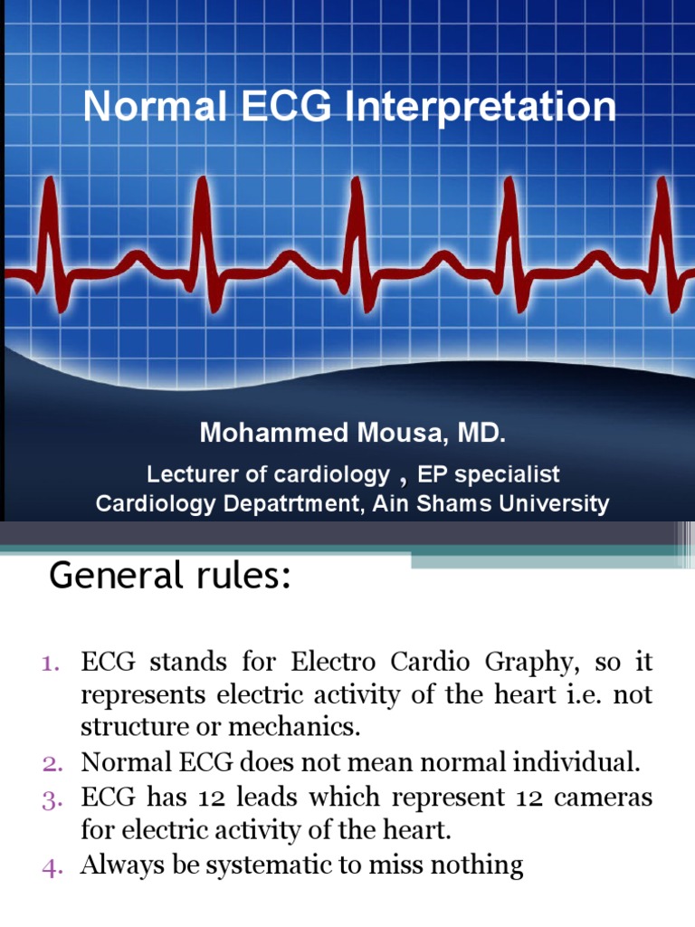 1-Normal ECG For House Officers | PDF | Electrocardiography | Clinical ...