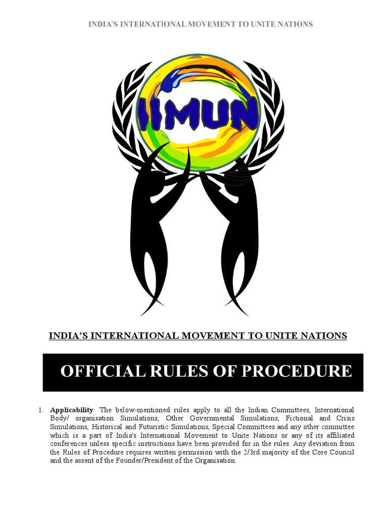 I.I.M.U.N. Rules of Procedure | PDF | Voting | Committee