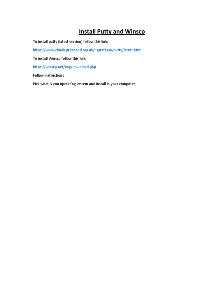 2 1 Install Putty And Winscp Pdf