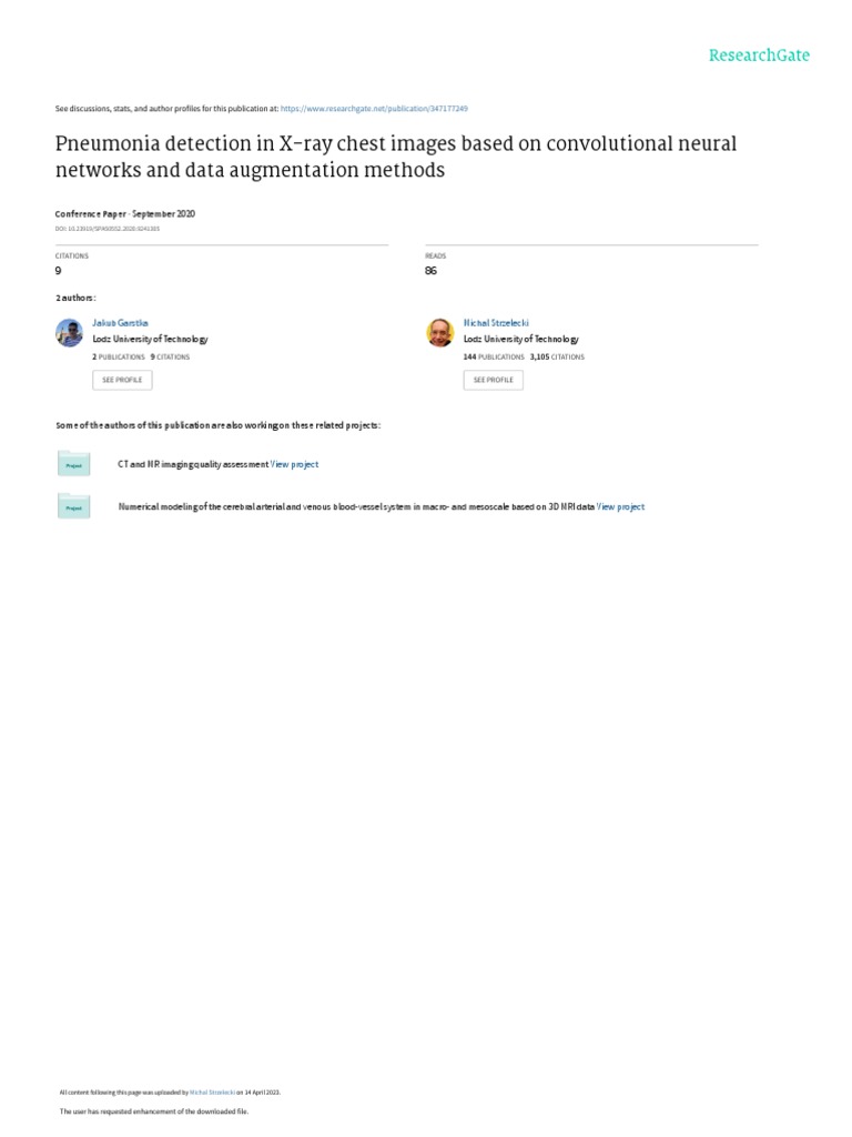 Pneumonia Detection in X-ray Chest Images Based | PDF | Pneumonia ...