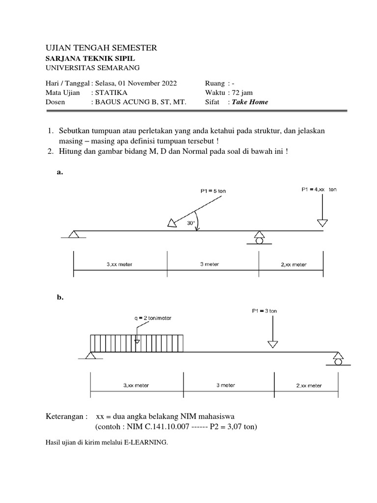 UTS Statika | PDF | Metode & Bahan Ajar