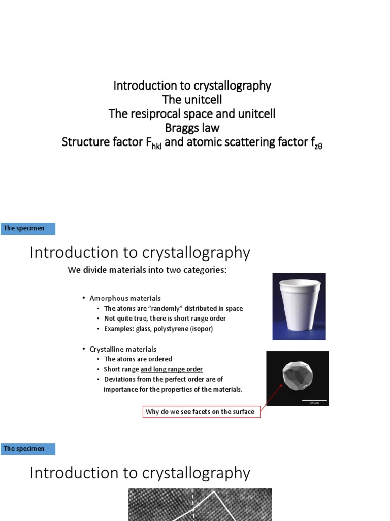 Introduction To Crystallography | PDF | Crystal Structure | Materials
