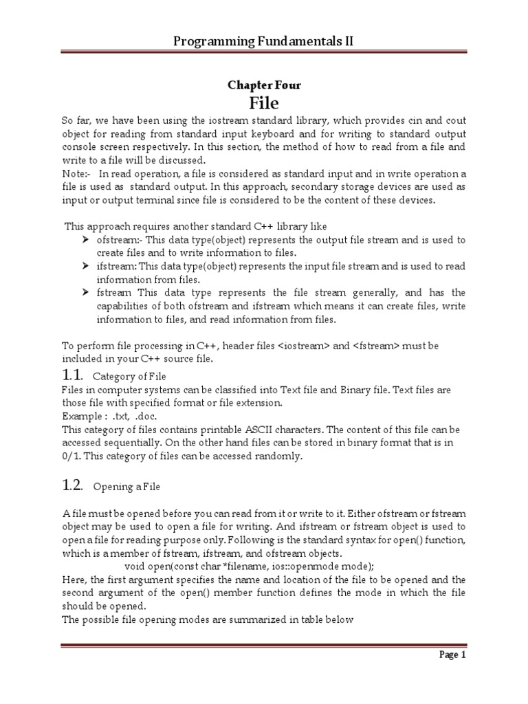 Chapter 4 - File | Download Free PDF | Computer File | Input/Output